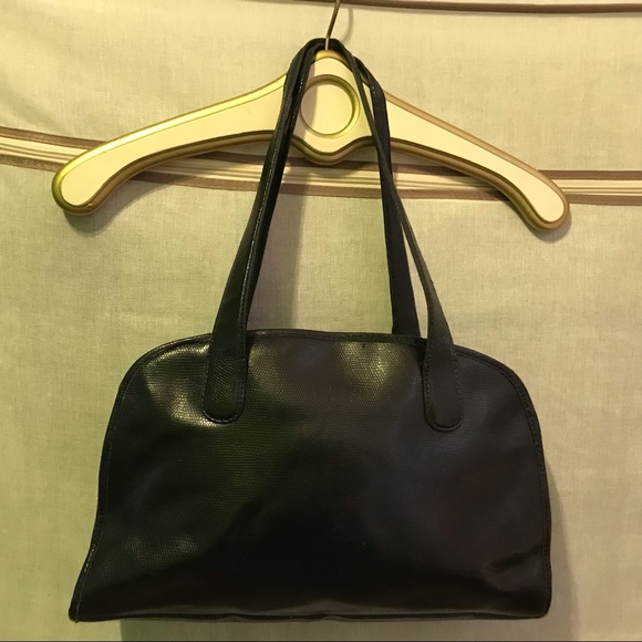 Desmo | Bags | Desmo Black Croc Stamped Shoulder Bag On Trend | Poshmark